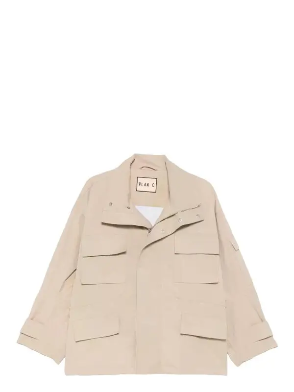 Plan C Flap Pockets Jacket - Neutrals