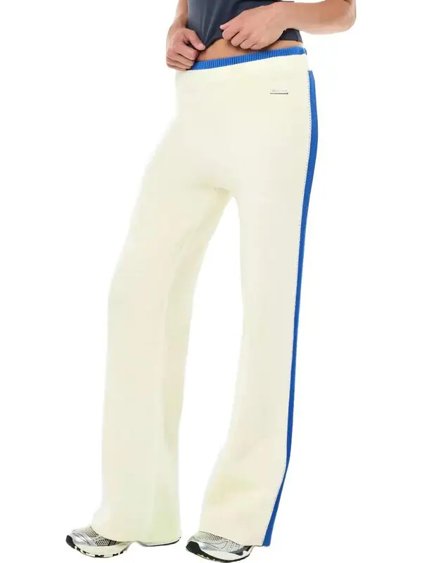 P.E Nation Striped Knit Track Pants - Neutrals