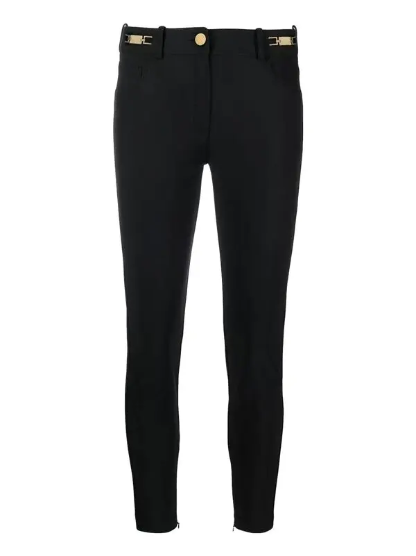 Elisabetta Franchi Cropped Skinny Trousers - Black