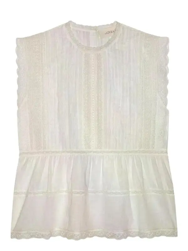 The Great. Sonnet Lace Top - Neutrals