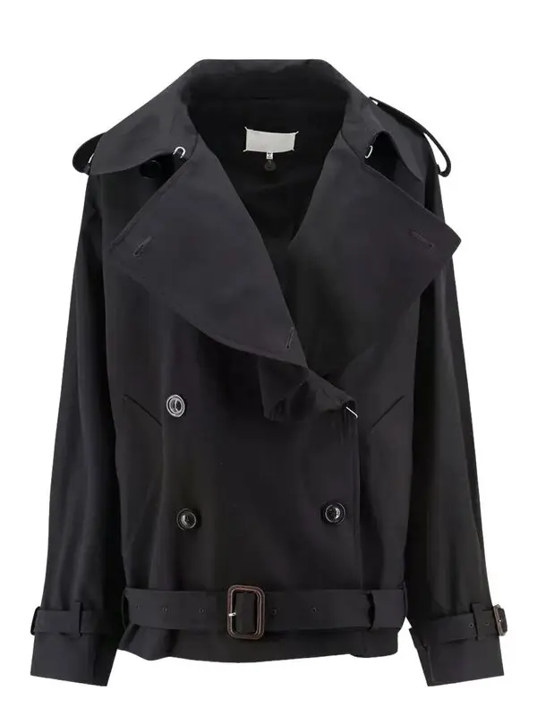 MAISON MARGIELA Belted Double-breasted Jacket - Black
