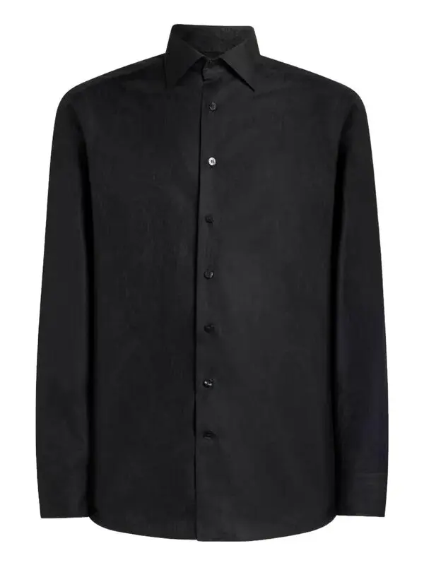 Etro Jacquard-motif Cotton Shirt - Black