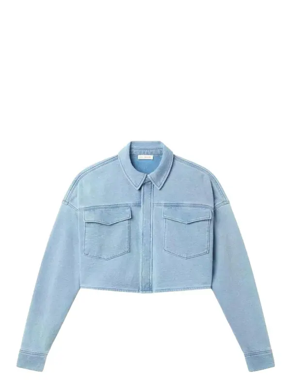 Good American Pocket Cropped Jacket - Blue