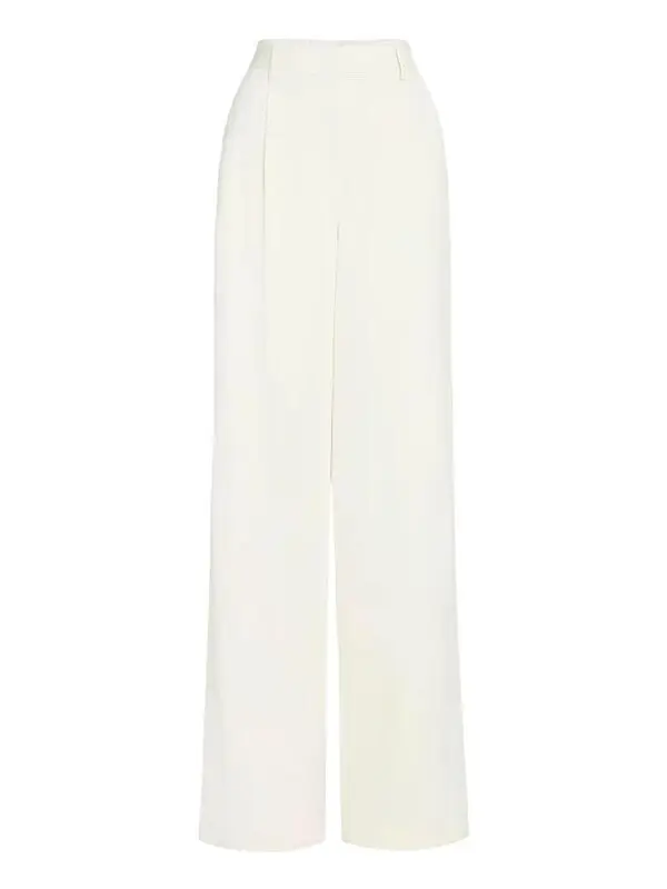 TWP Pleated Wide Leg Trousers - Neutrals