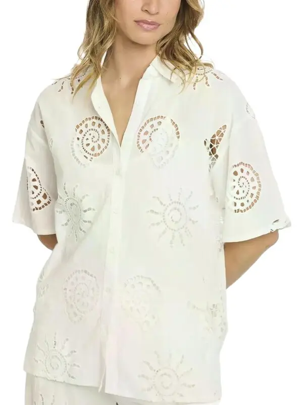 Miss June Kyle Cut-out Shirt - White