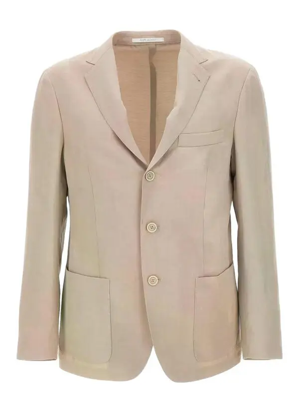 Eleventy Buttoned Patch-pockets Blazer - Neutrals