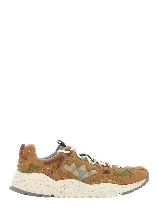 FLOWER MOUNTAIN Yamabushi Suede Panelled Sneakers - Brown