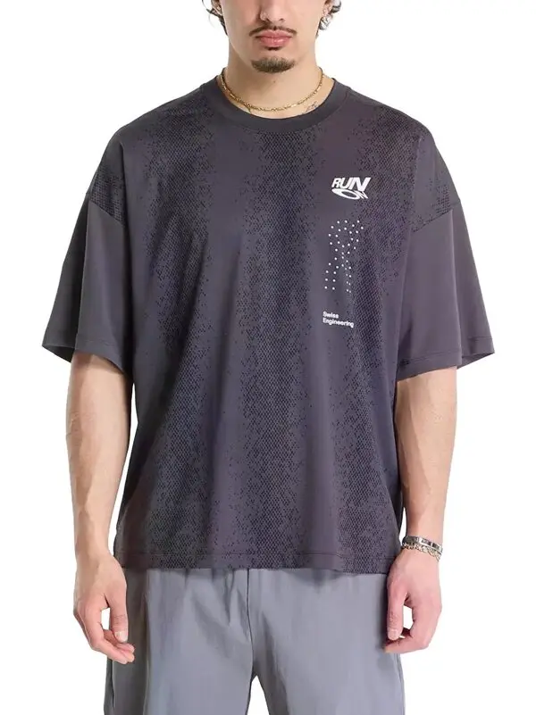 On Run " Patterned Crew-neck T-shirt - Grey