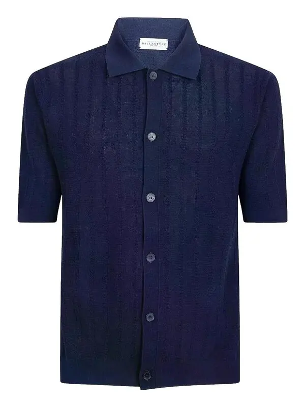 BALLANTYNE Openwork Knitted Shirt - Blue