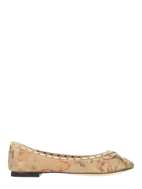 ALVIERO MARTINI 1° CLASSE Bow-detail Studded Ballet Flats - Neutrals