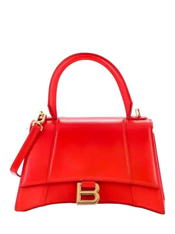 Balenciaga Hourglass Top Handle Small Satchel - Red