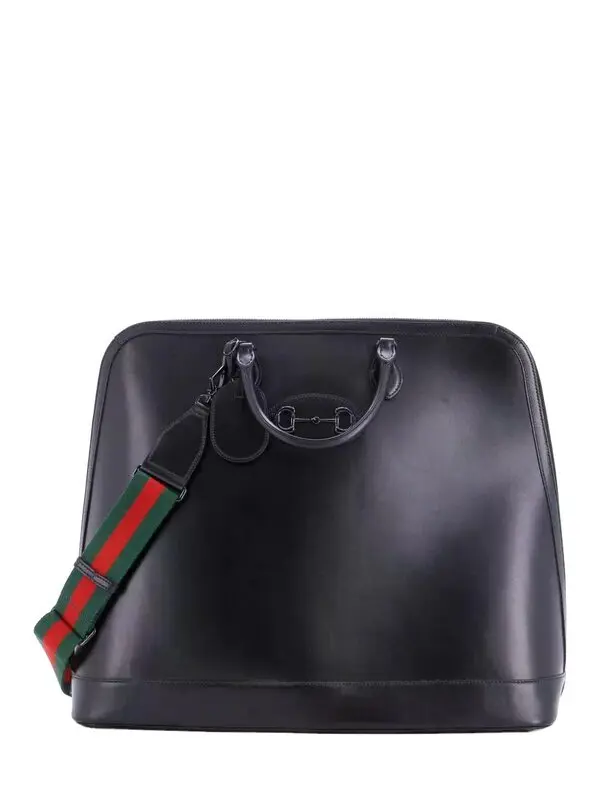 Gucci Horsebit 1955 Web Duffle Travel Bag - Black