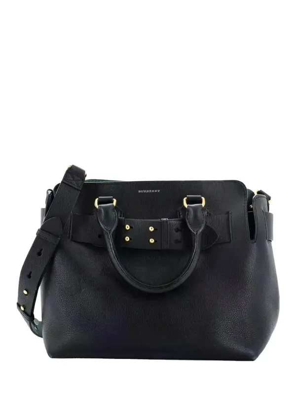 Burberry Leather Belted Medium Tote - Black