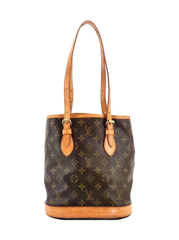 LOUIS VUITTON Petit Monogram Canvas Bucket Bag - Brown