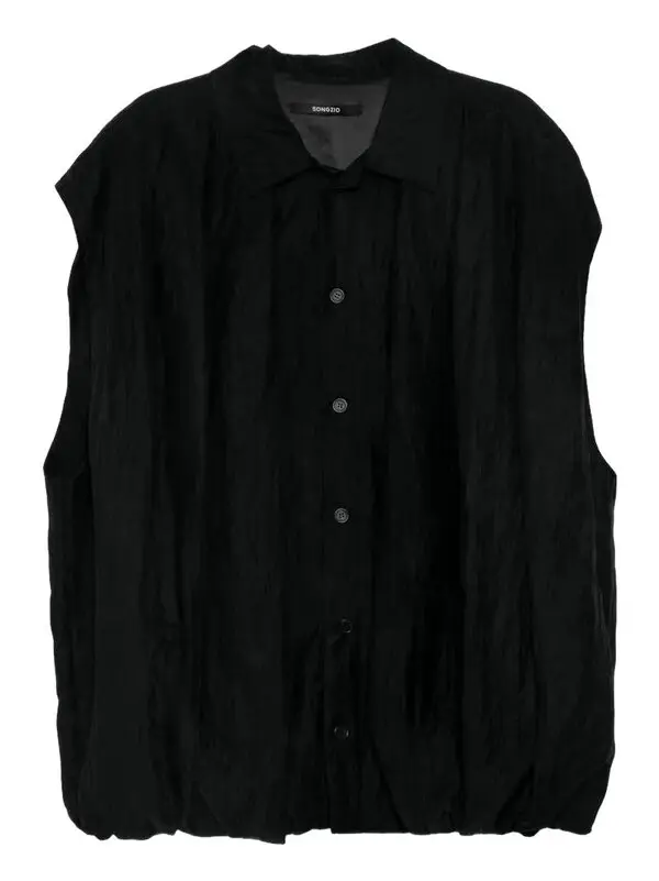 SONGZIO Sleeveless Button-down Shirt - Black