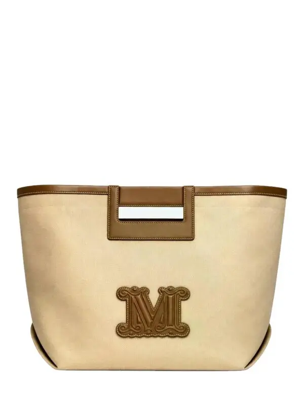 Max Mara Logo Patch Tote Bag - Neutrals