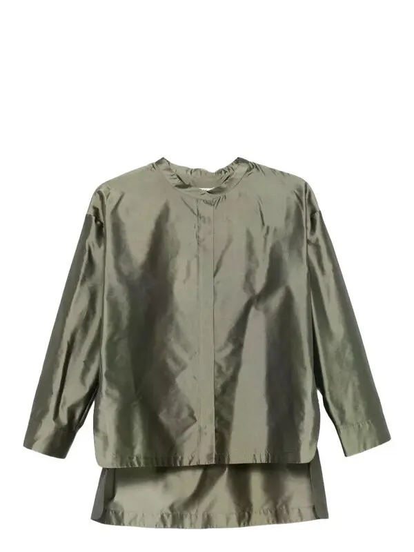 Max Mara Band Collar Long Sleeve Shirt - Green