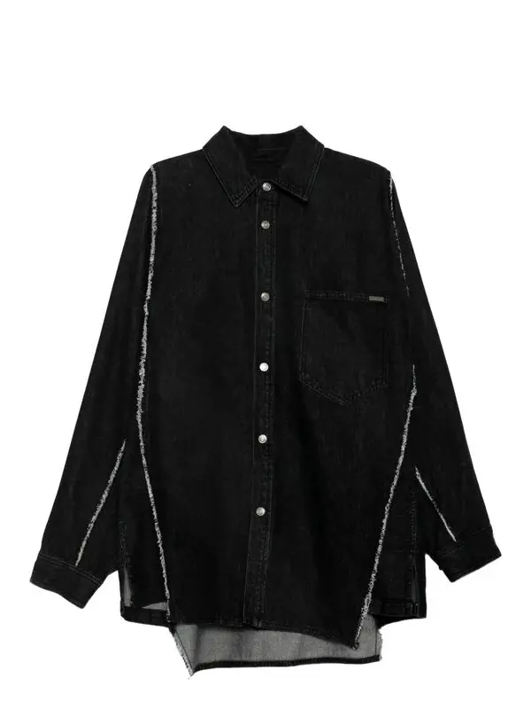 SONGZIO Polyptych Embroidered Denim Shirt - Black