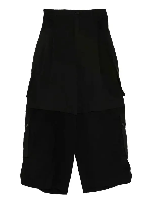 SONGZIO Elasticated Waistband Cargo Trousers - Black