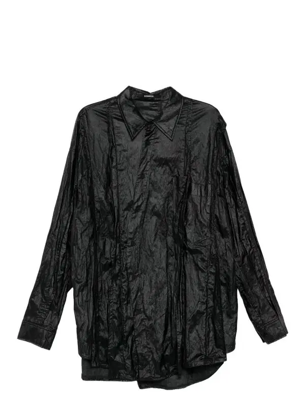 SONGZIO Crinkled Long-sleeve Shirt - Black