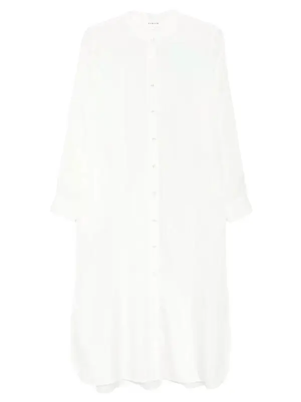 P.a.r.o.s.h Saxon Buttoned Midi Dress - Neutrals