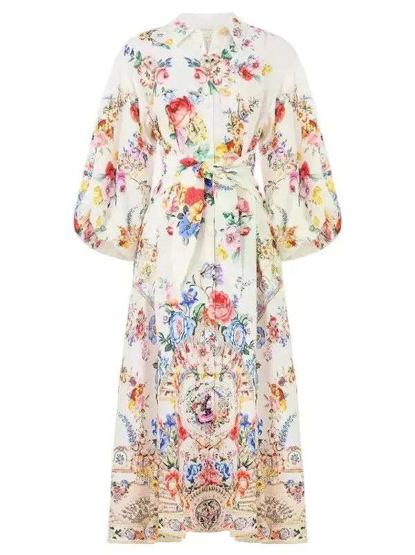 Camilla I Left My Heart In Granada Midi Dress - White