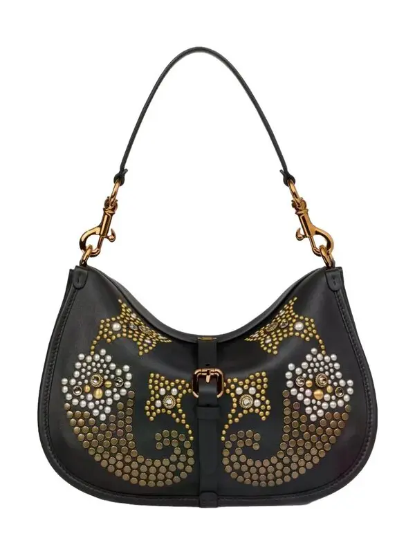 Etro Studded Leather Shoulder Bag - Black