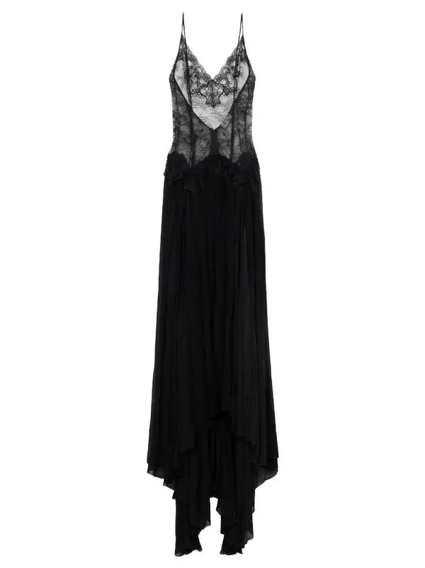 Blumarine Lace-detail Maxi Dress - Black