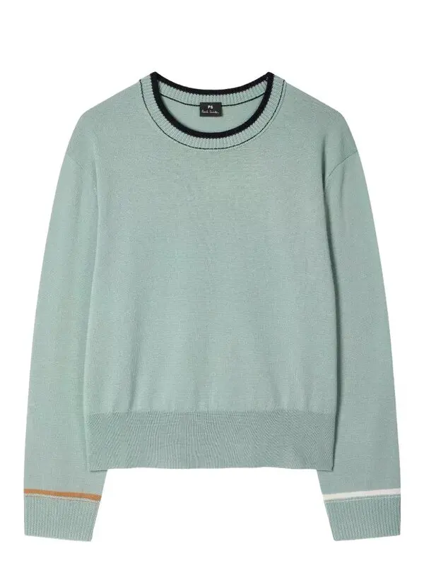 Paul Smith Contrast-trim Crew-neck Sweater - Green