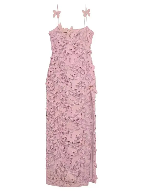 Blumarine Butterfly-appliqué Maxi Dress - Pink