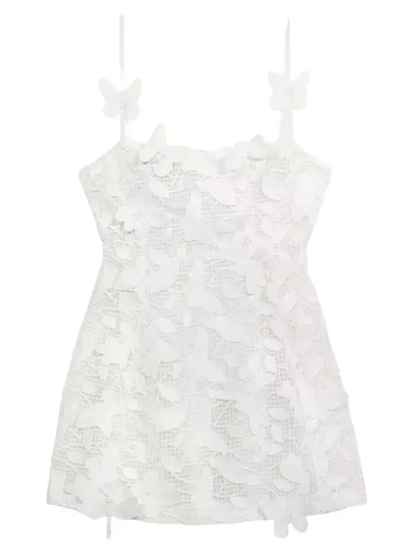 Blumarine Butterfly Appliqué Mini Dress - White