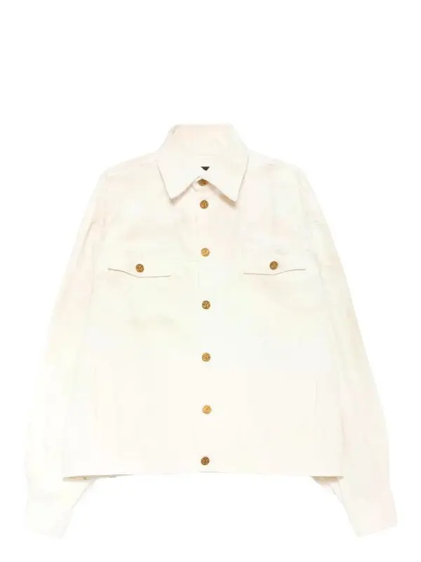 WILLY CHAVARRIA Oversized Denim Trucker Jacket - Neutrals