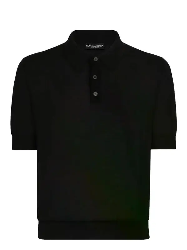 Dolce & Gabbana Extra-fine Cashmere Polo Shirt - Black