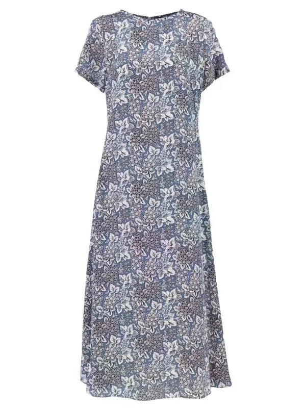 Max Mara Crespo Floral-print Dress - Blue