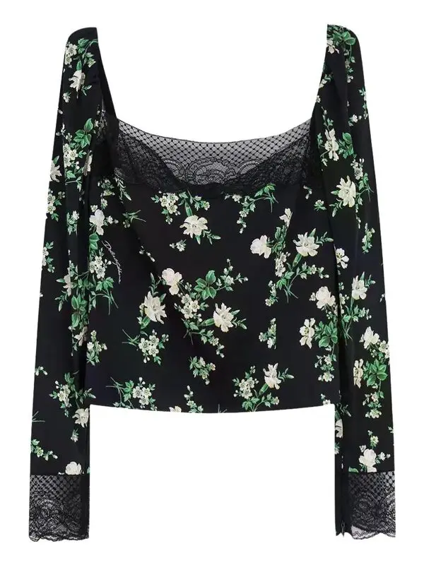 Dolce & Gabbana Floral Lace Blouse - Black