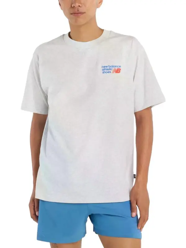 NEW BALANCE Logo-embroidered T-shirt - Grey