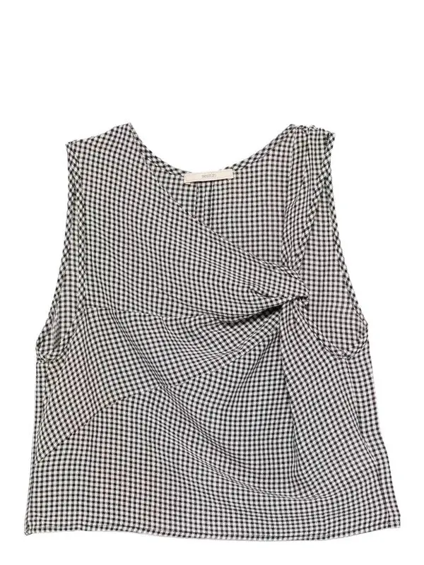 SESSUN Cropped Gingham Top - Black