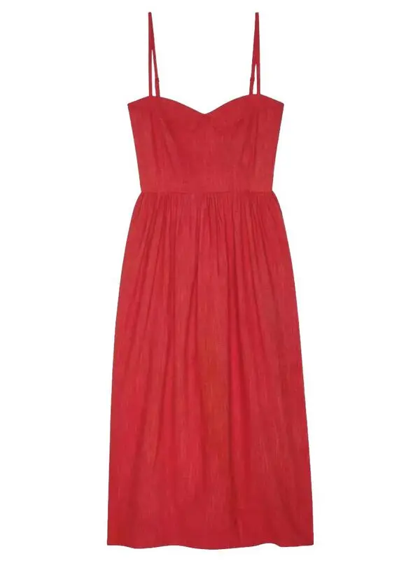 The Great. The Verse Midi Dress - Red
