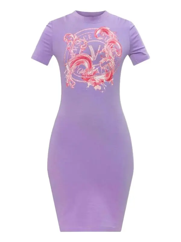 Versace Graphic T-shirt Dress - Purple