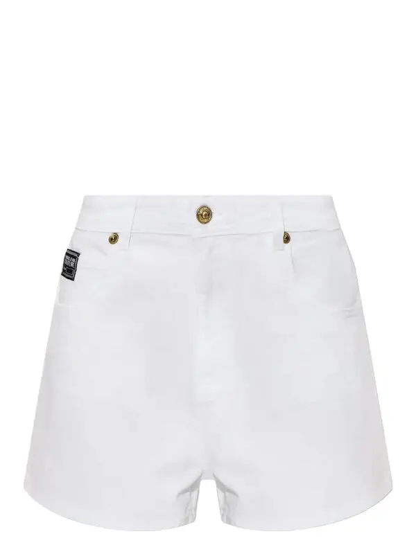 Versace Logo-patch Denim Shorts - White