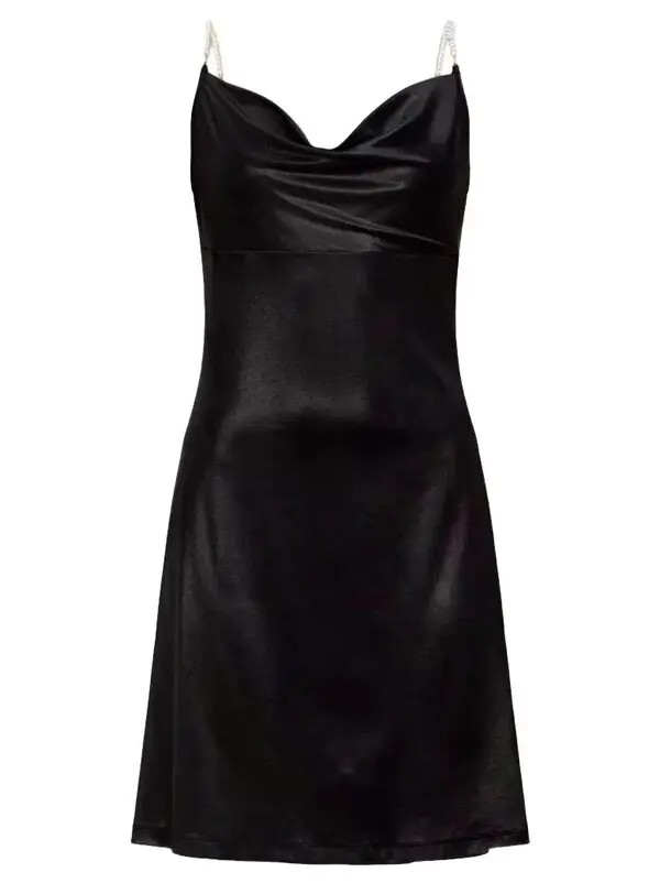 Versace Slip Dress With Pearl Straps - Black
