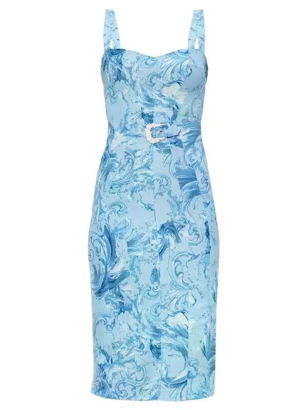 Versace Buckle Print Dress - Blue