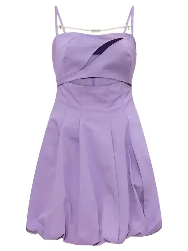 Versace Cut-out Pleated Mini Dress - Purple