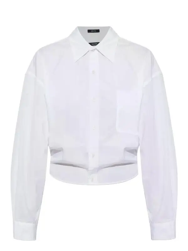 R13 Cropped Button-down Shirt - White
