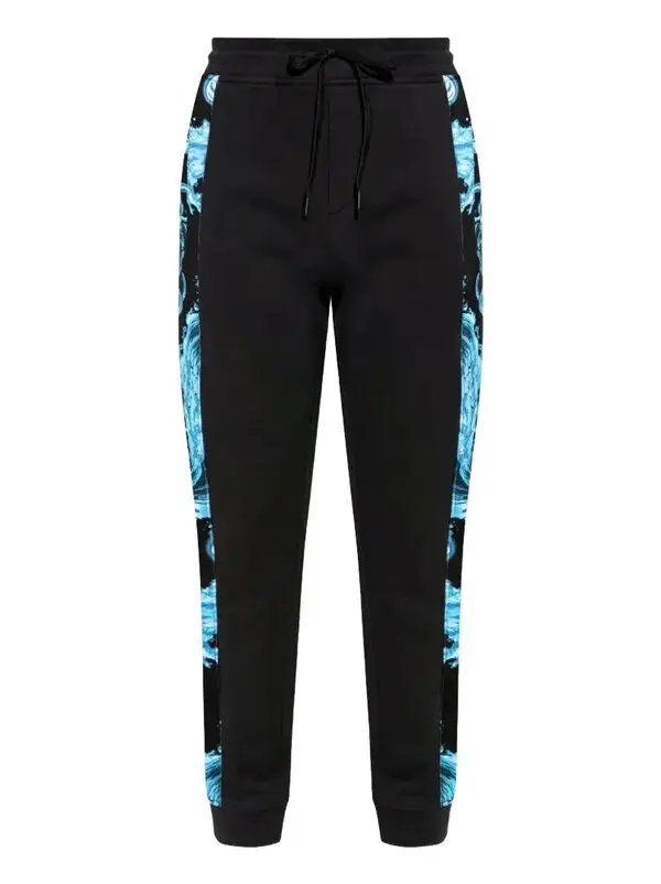 Versace Floral Stripe Trousers - Black