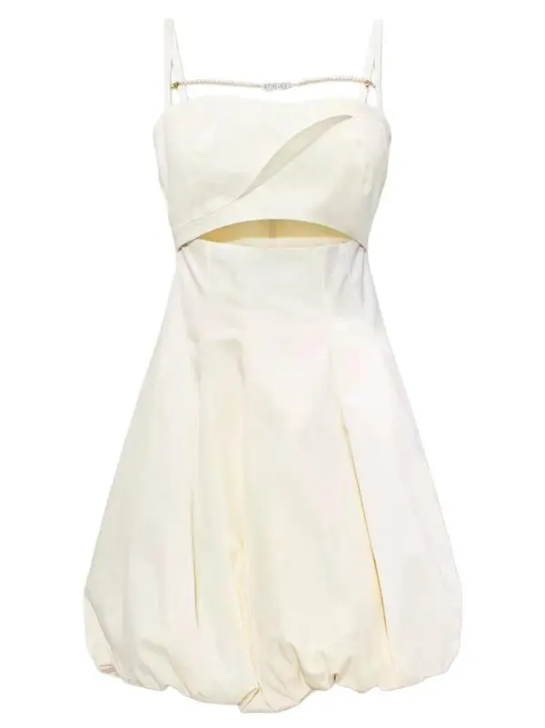 Versace Mini Dress With Pearl Detail - White