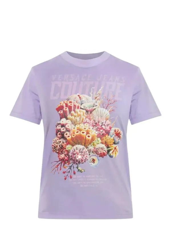 Versace Printed Graphic T-shirt - Purple
