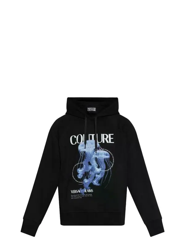 Versace Graphic-print Hoodie - Black