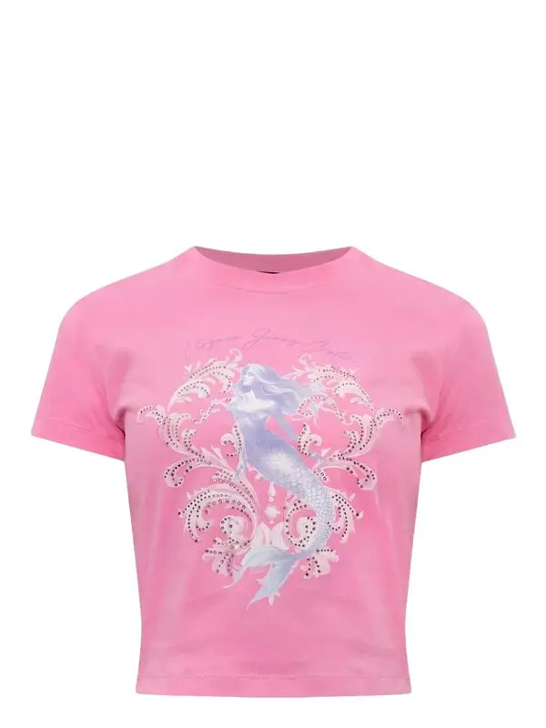 Versace Mermaid-graphic Cotton T-shirt - Pink