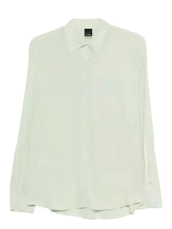 Pinko Button-up Silk Shirt - Green